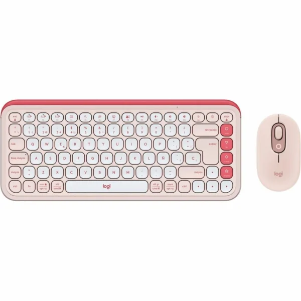 Logitech POP Icon Combo Rosa | Teclado y Mouse Inalámbrico Bluetooth